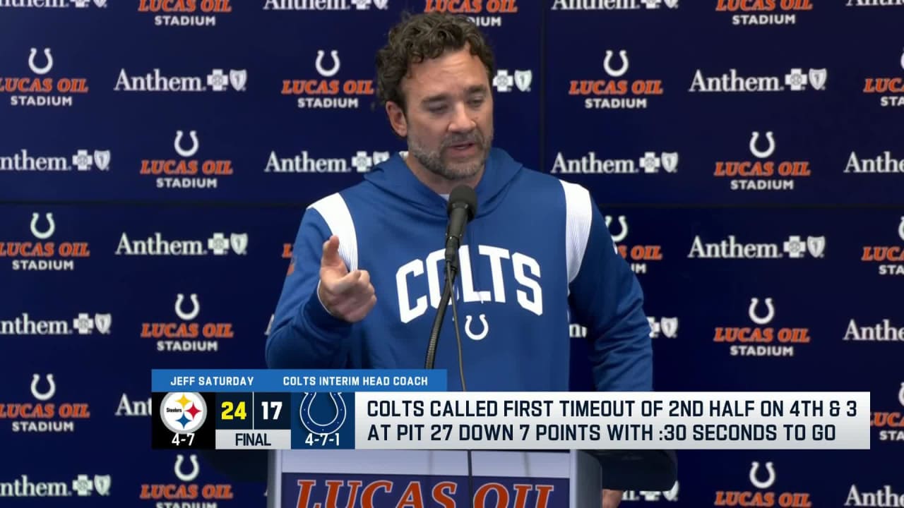 Head Coach Jeff Saturday explains Indianapolis Colts' late game ...