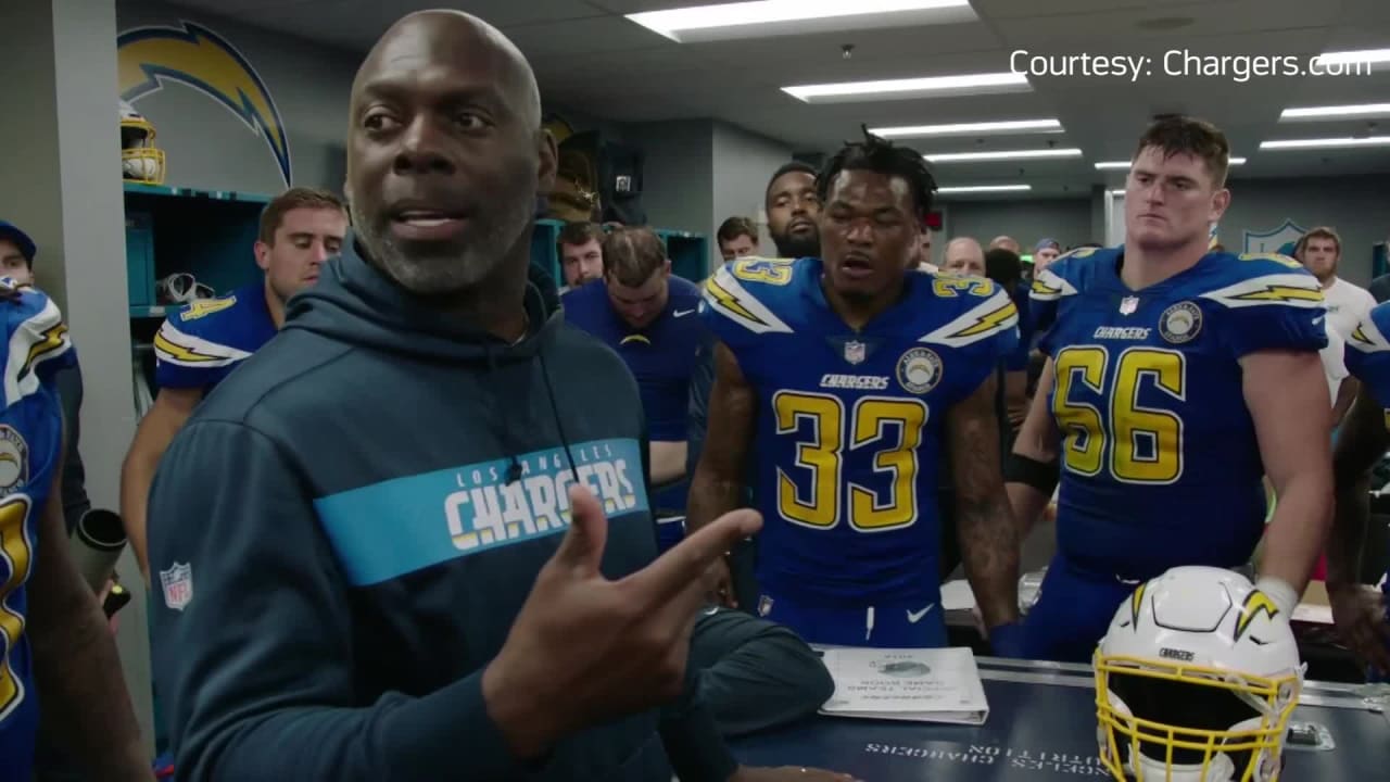 Los Angeles Chargers head coach Anthony Lynn thrilled in locker room ...