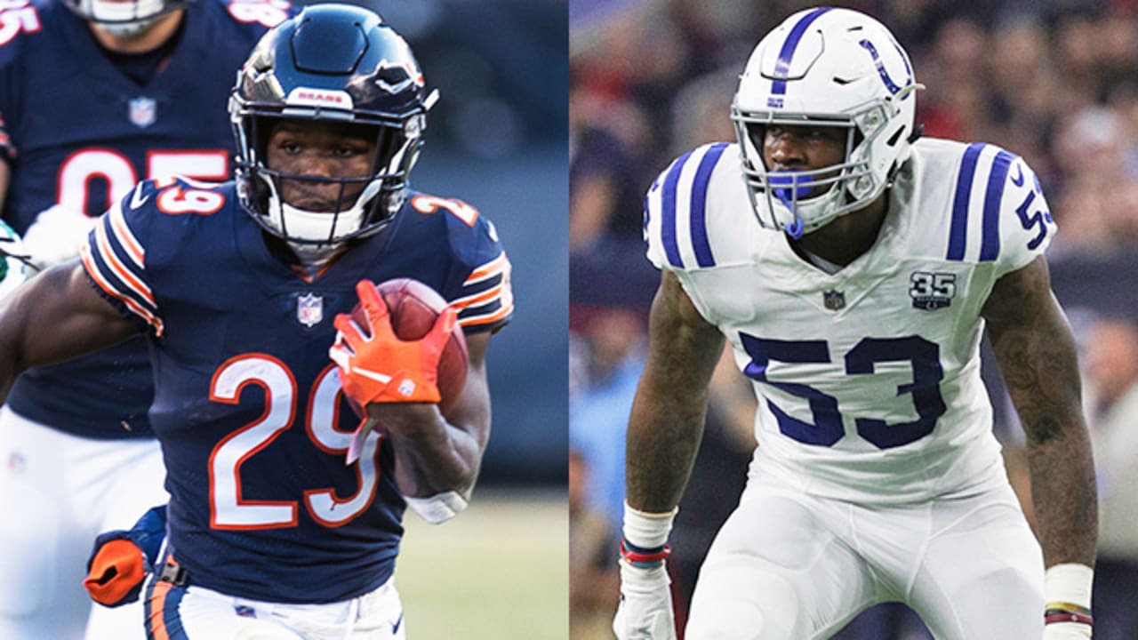 Chicago Bears running back Tarik Cohen and Indianapolis Colts ...