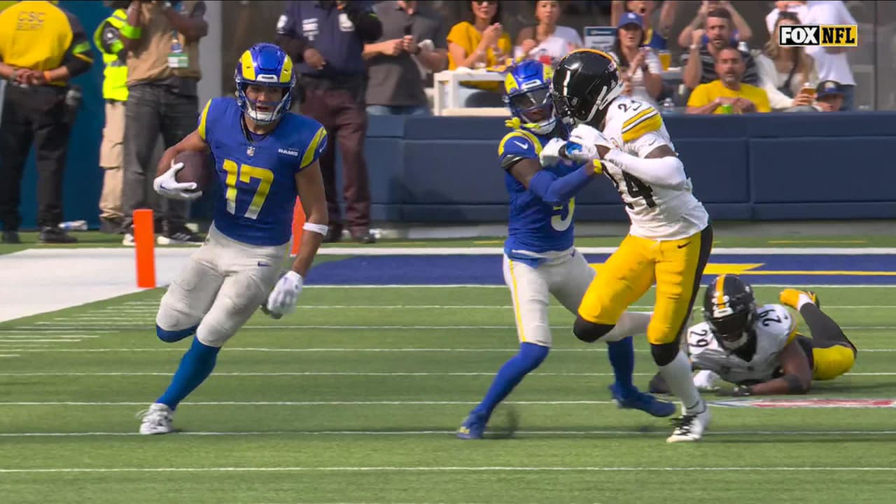 Los Angeles Rams wide receiver Tutu Atwell's key block down the field ...