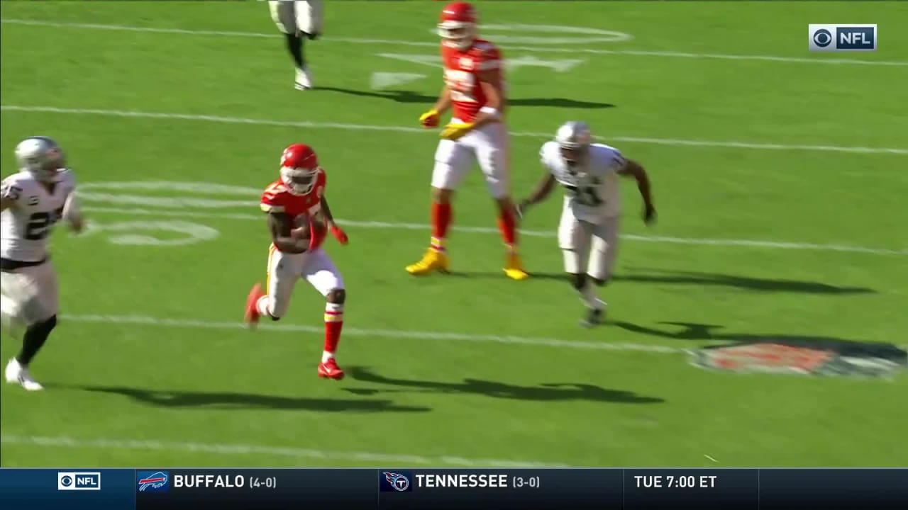 Kansas City Chiefs quarterback Patrick Mahomes take a shot on fourth ...