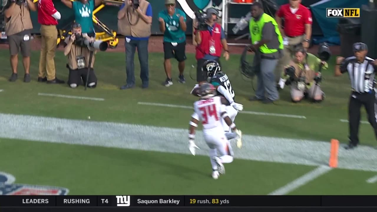 Dede TD! Jags open up Westbrook with rub route for Minshew scoring throw