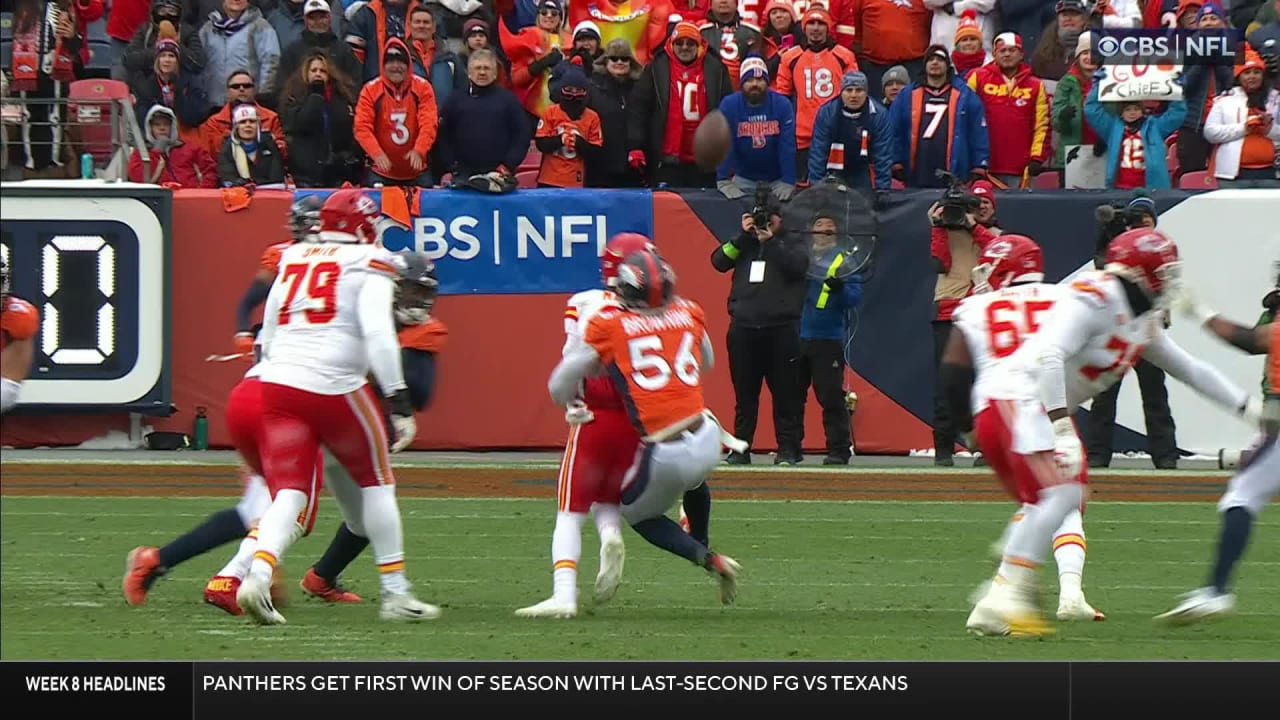 Denver Broncos linebacker Baron Browning's strip-sack of Kansas City ...