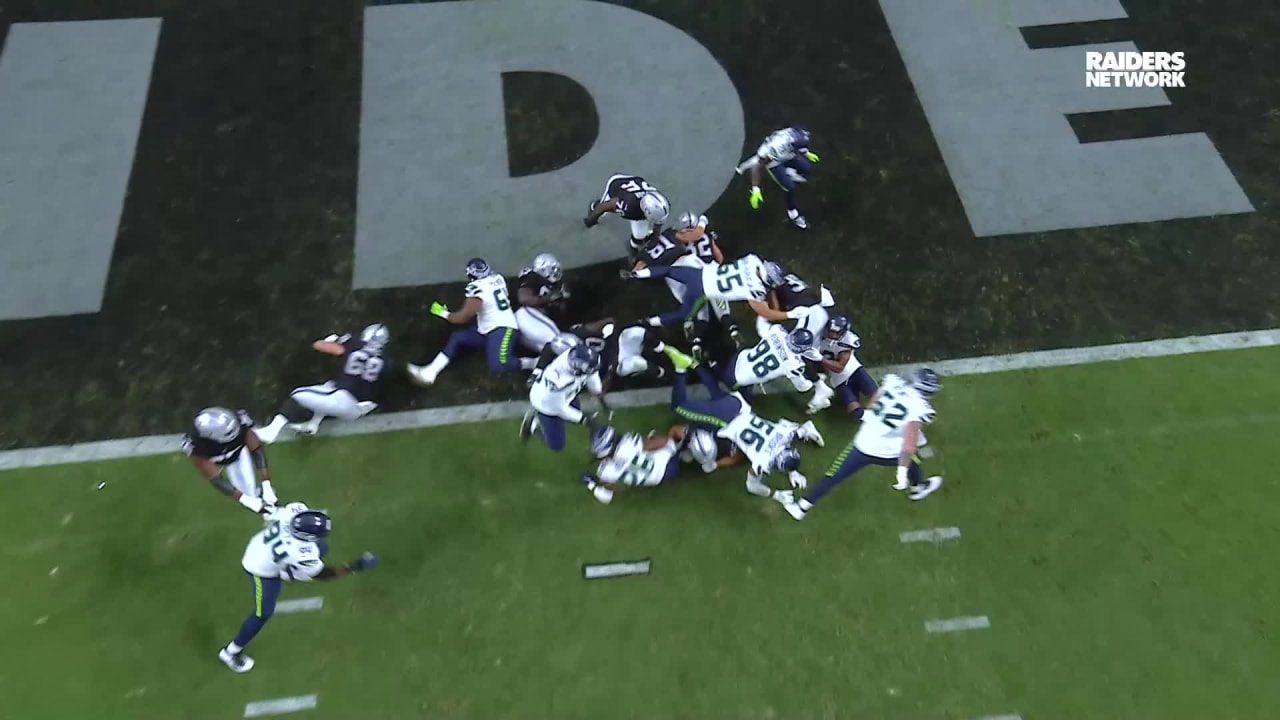 Las Vegas Raiders running back Trey Ragas hammers ahead for strong ...