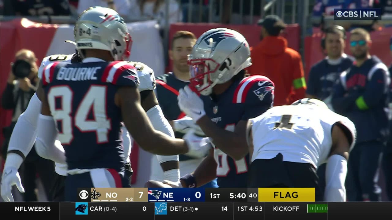 New England Patriots quarterback Mac Jones finds wide receiver Demario ...