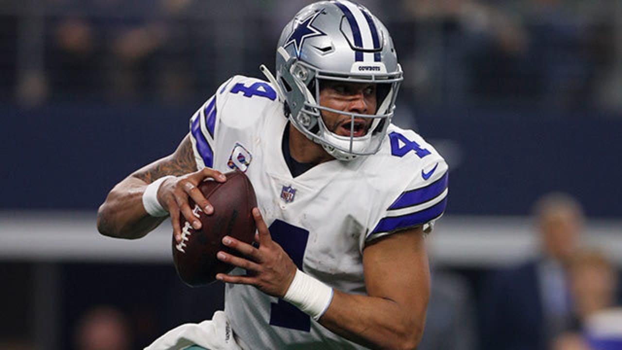Dak runs for 28 yards after getting spun in backfield