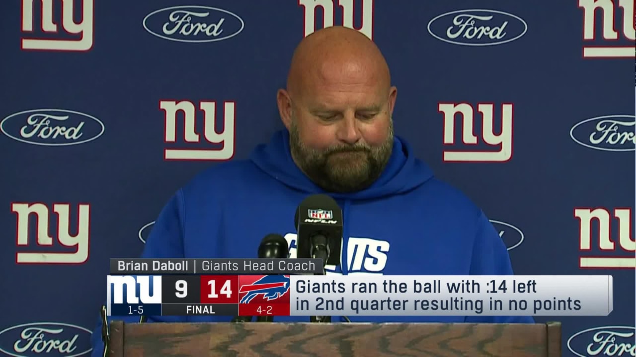 New York Giants head coach Brian Daboll reacts to 'SNF' loss vs. the Buffalo Bills