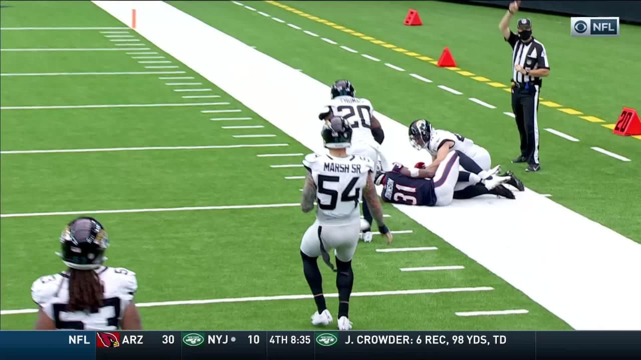 Houston Texans running back David Johnson beats defenders to the ...