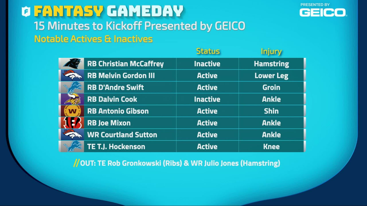 Week 5 15 Minutes to Kickoff presented by Geico | NFL Fantasy GameDay
