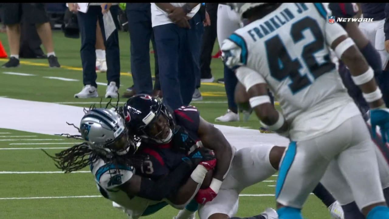 Carolina Panthers cornerback Donte Jackson downs wide receiver short on ...