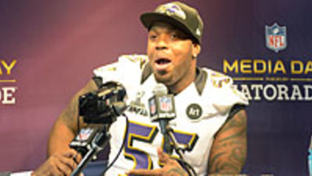 Terrell Suggs makes his (loud) debut at Media Day