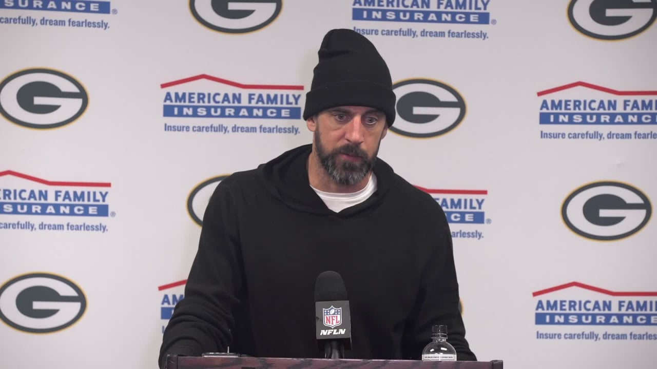 Green Bay Packers quarterback Aaron Rodgers reacts to the Packers ...