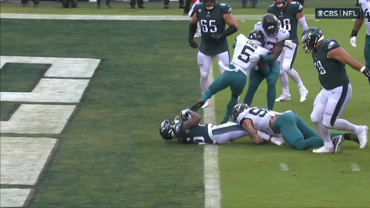 Philadelphia Eagles Running Back Miles Sanders Wrestles His Way For