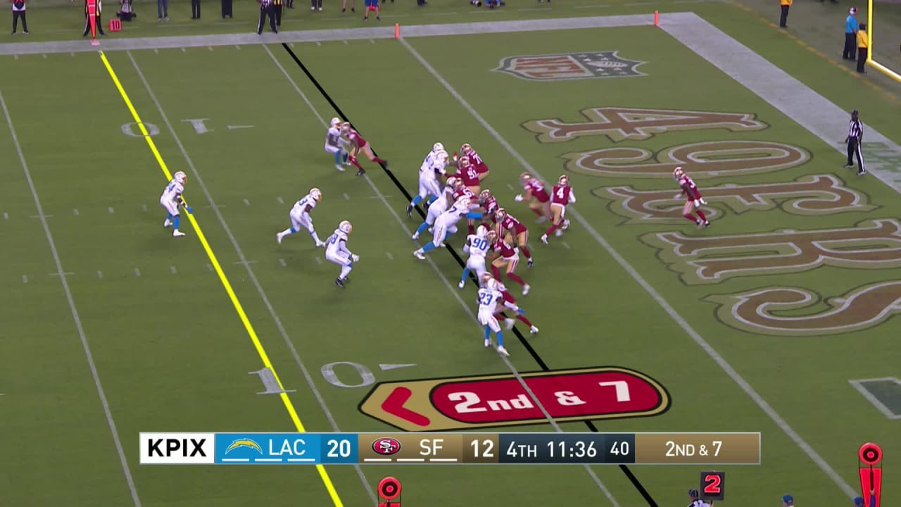 San Francisco 49ers quarterback Brandon Allen threads a 14-yard play ...
