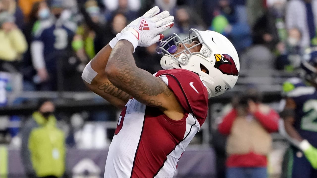 Arizona Cardinals running back James Conner walks in for his league ...