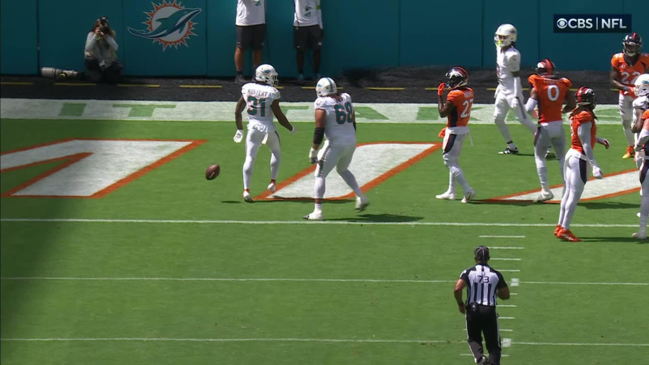 Miami Dolphins running back Raheem Mostert's TD run gets Dolphins up to 34 points in first half