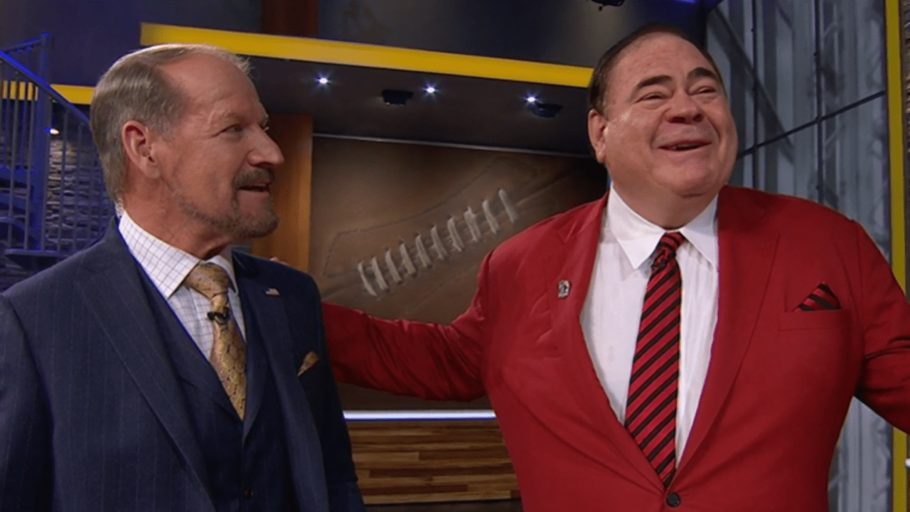 David Baker welcomes Cowher to HOF on live TV