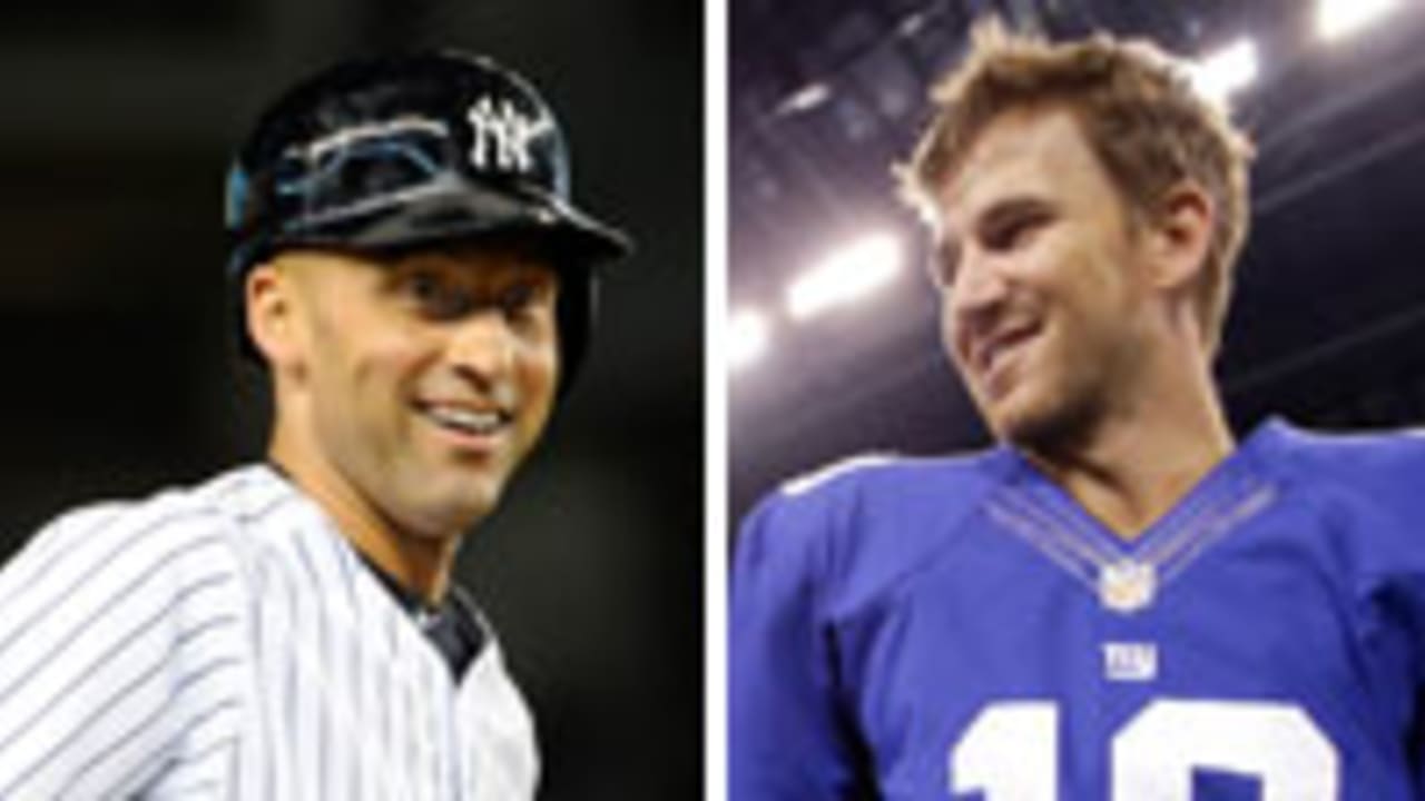 Derek Jeter offers wisdom to fellow New York icon Eli Manning