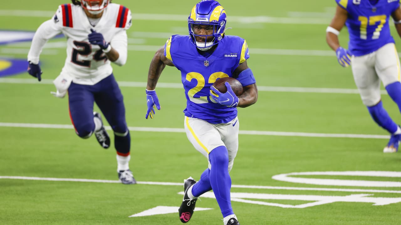 Los Angeles Rams running back Cam Akers explodes off left tackle for 35 ...