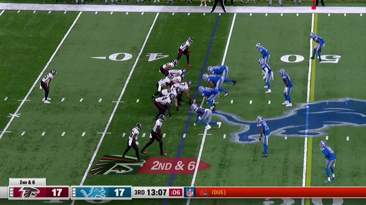 Atlanta Falcons rookie running back Tyler Allgeier slips through a ...