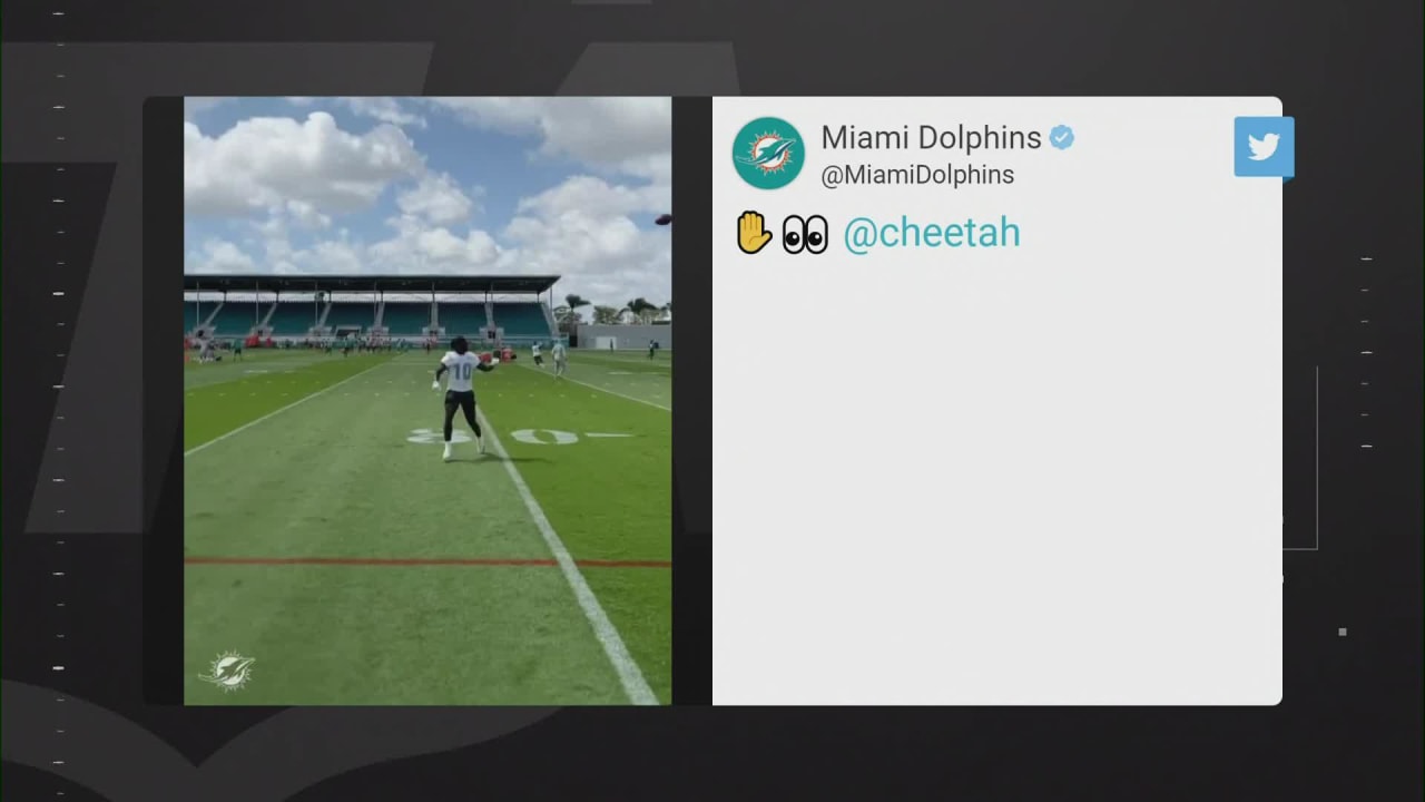 Miami Dolphins wide receiver Tyreek Hill makes effortless one-handed ...