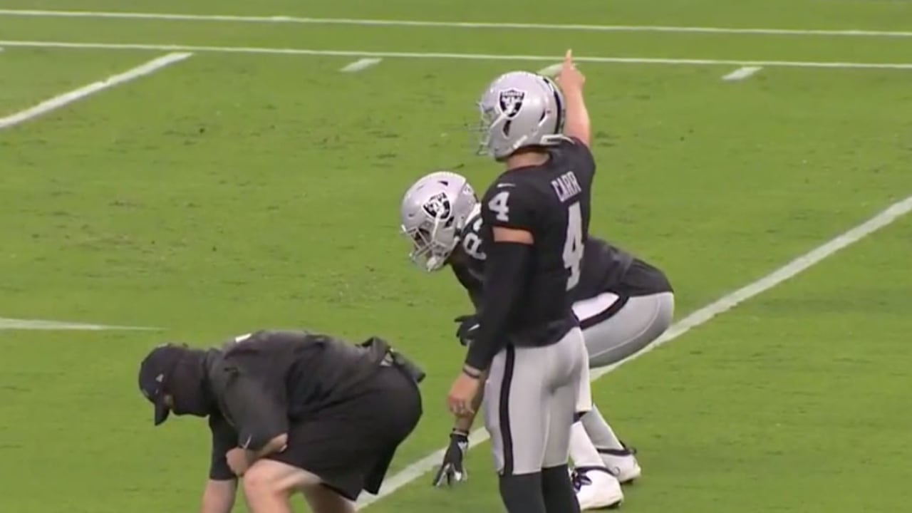 First look: Las Vegas Raiders don full uniforms in Allegiant Stadium ...