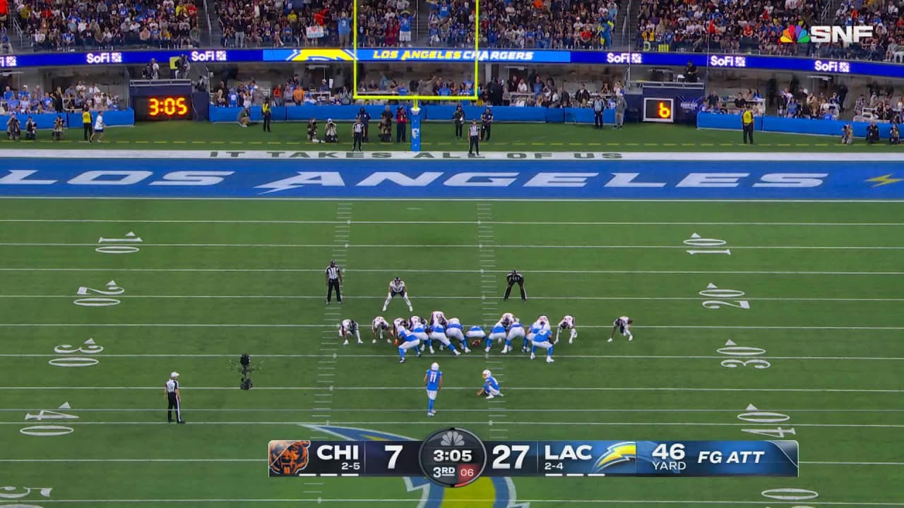 Los Angeles Chargers kicker Cameron Dicker's third made field goal of ...