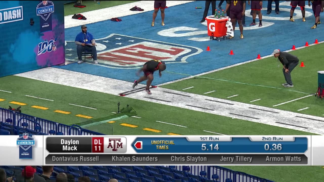 Texas A&M defensive lineman Daylon Mack's 2019 NFL Scouting Combine workout