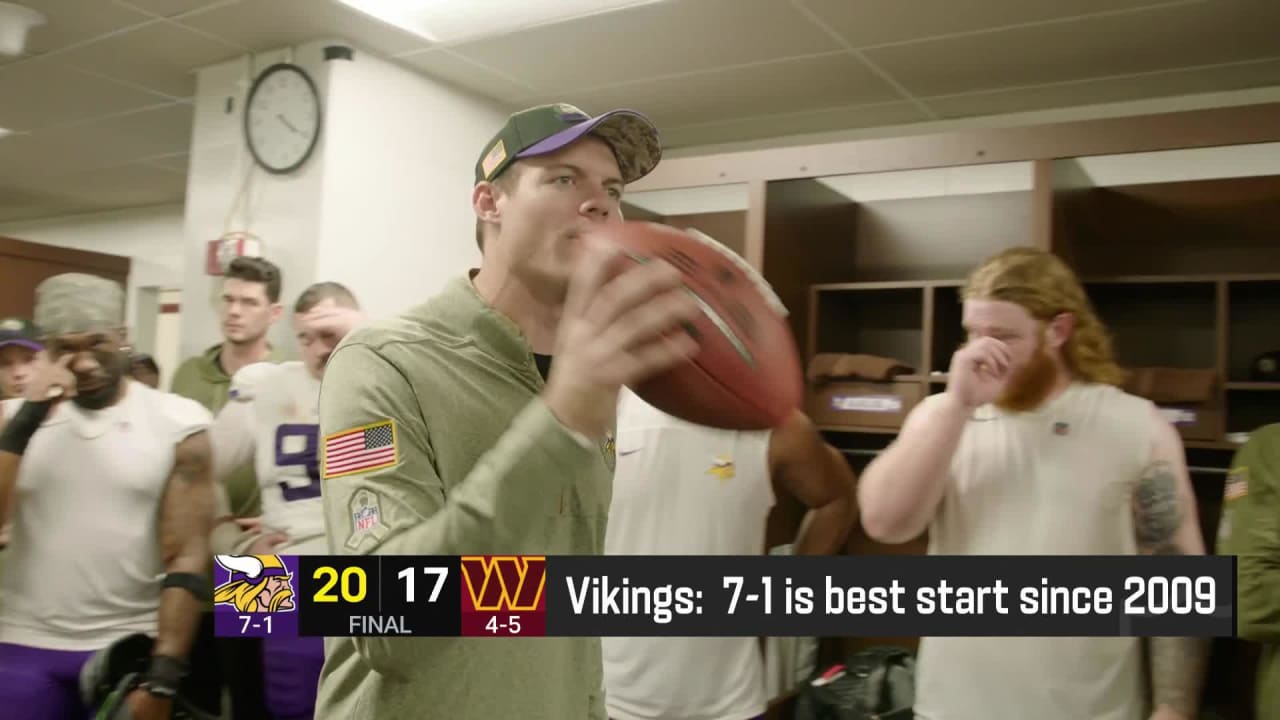 Head coach Kevin O'Connell's postgame locker room speech to Minnesota Vikings after win vs ...
