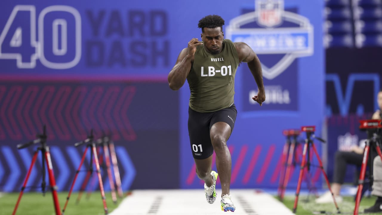Linebacker Yasir Abdullah runs 40-yard dash at 2023 combine