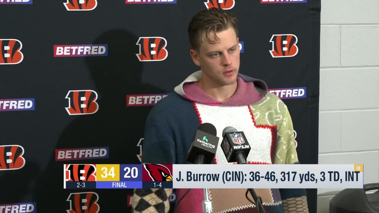 Cincinnati Bengals quarterback Joe Burrow on Week 5 win vs. Cardinals ...
