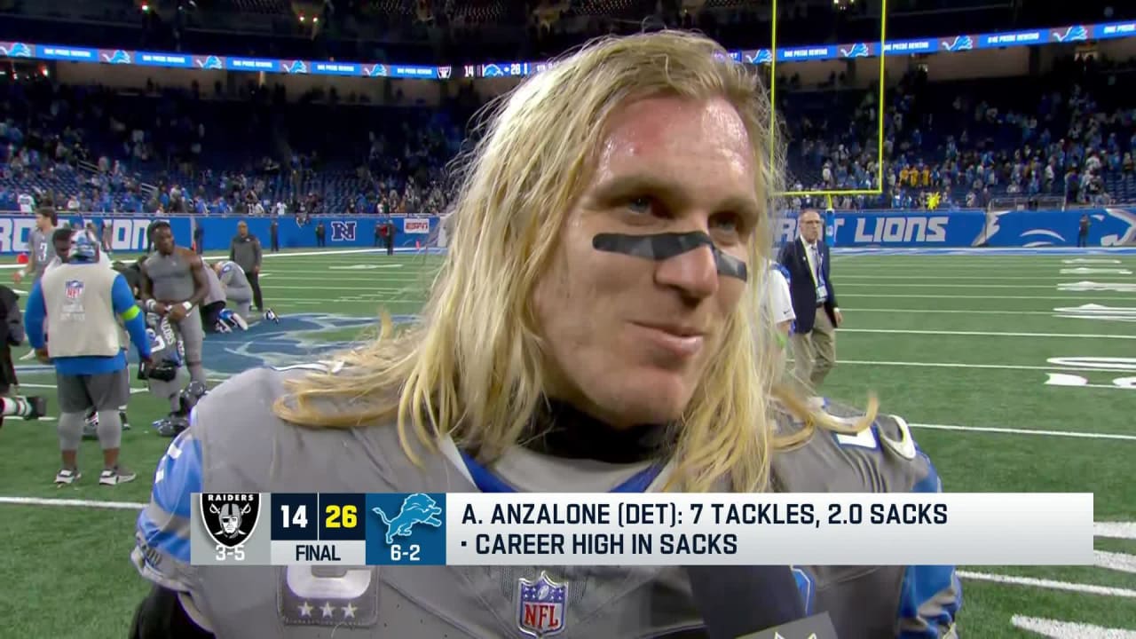 Detroit Lions linebacker Alex Anzalone talks to NFL Network's Bridget ...