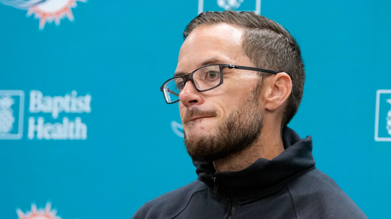 MIami Dolphins head coach Mike McDaniel reacts to Dolphins cornerback ...