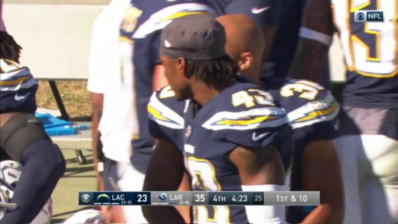Cory Littleton drags Austin Ekeler down to force key fumble