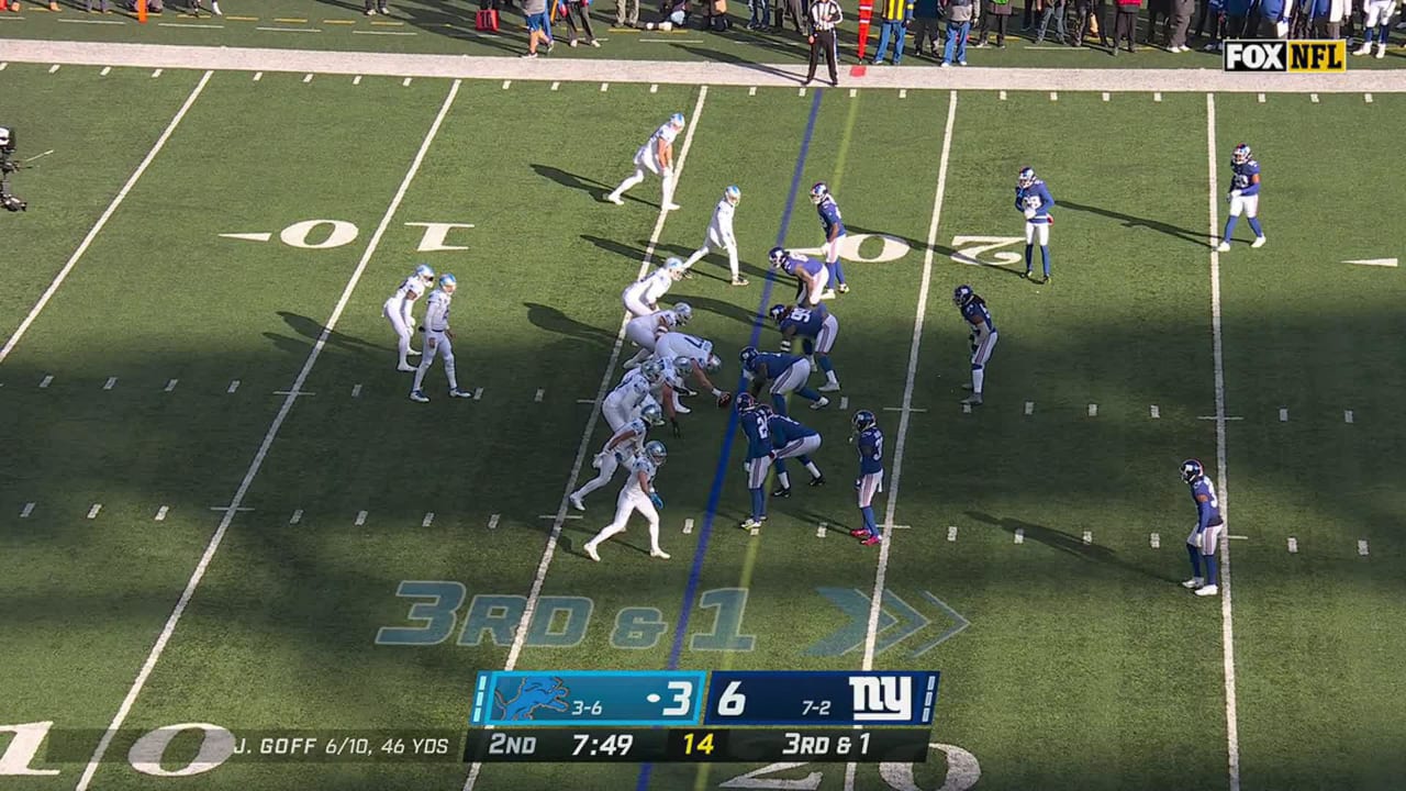 New York Giants cornerback Darnay Holmes' hit-stick tackle on Swift halts RB short of first-down ...