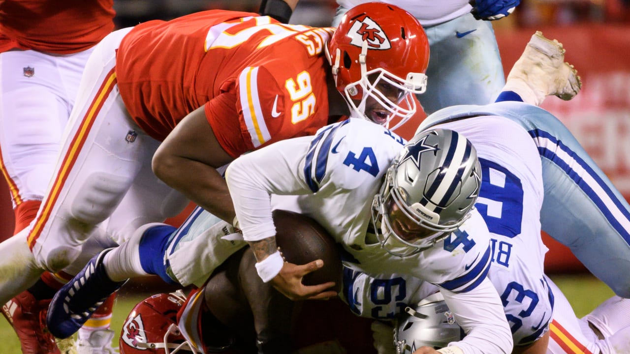 Kansas City Chiefs defensive end Chris Jones follows his first sack ...