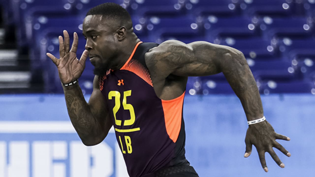 Texas linebacker Gary Johnson runs an official 4.43 40-yard dash at ...
