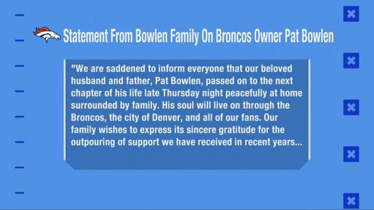 Bowlen family releases statement on the passing of Denver Broncos owner ...