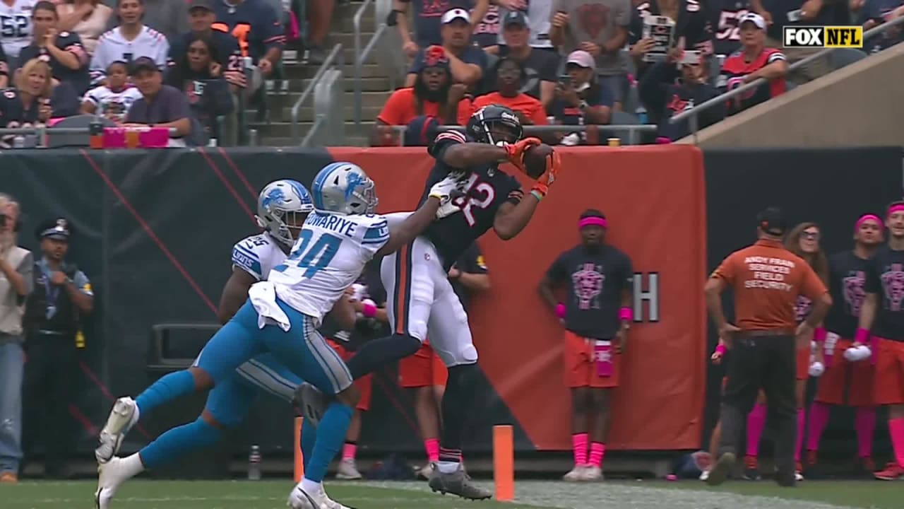 Chicago Bears quarterback Justin Fields unloads sideline missile to toe ...