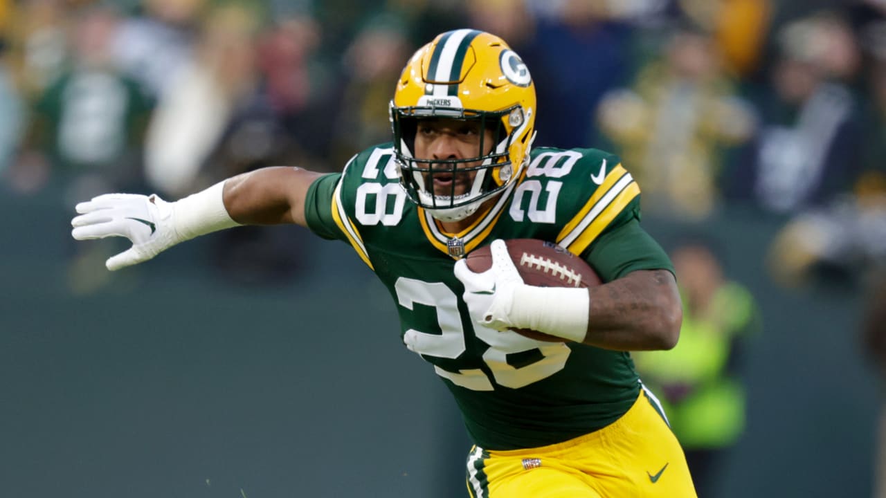 Green Bay Packers running back A.J. Dillon's seventh TD of 2022 extends ...