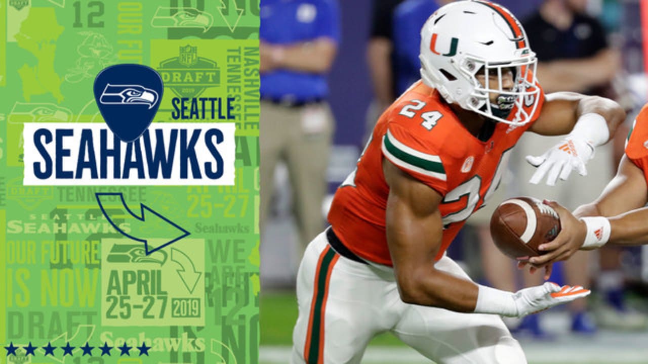 Seattle Seahawks select Miami running back Travis Homer No. 204 in the ...