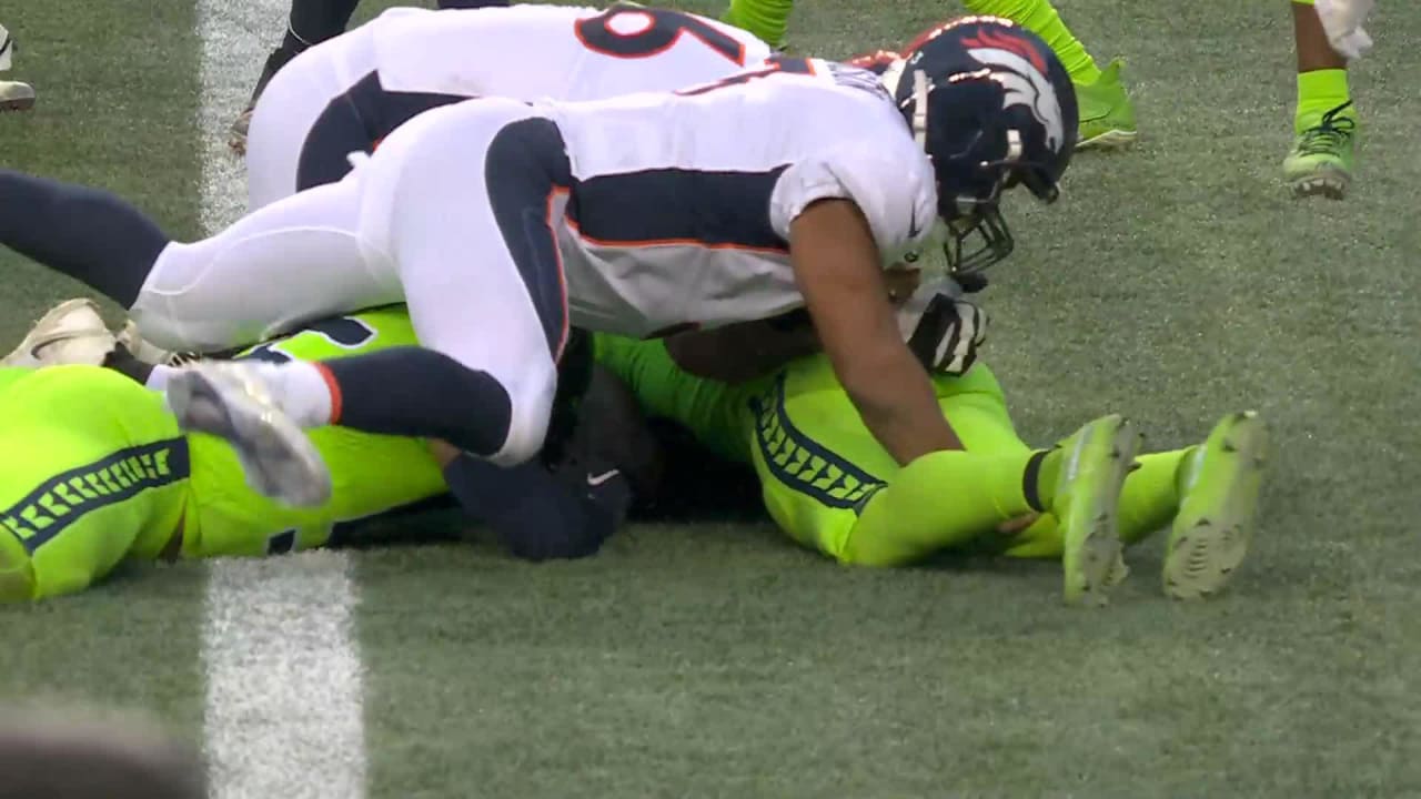 Denver Broncos running back Javonte Williams's costly goal-to-go fumble ...