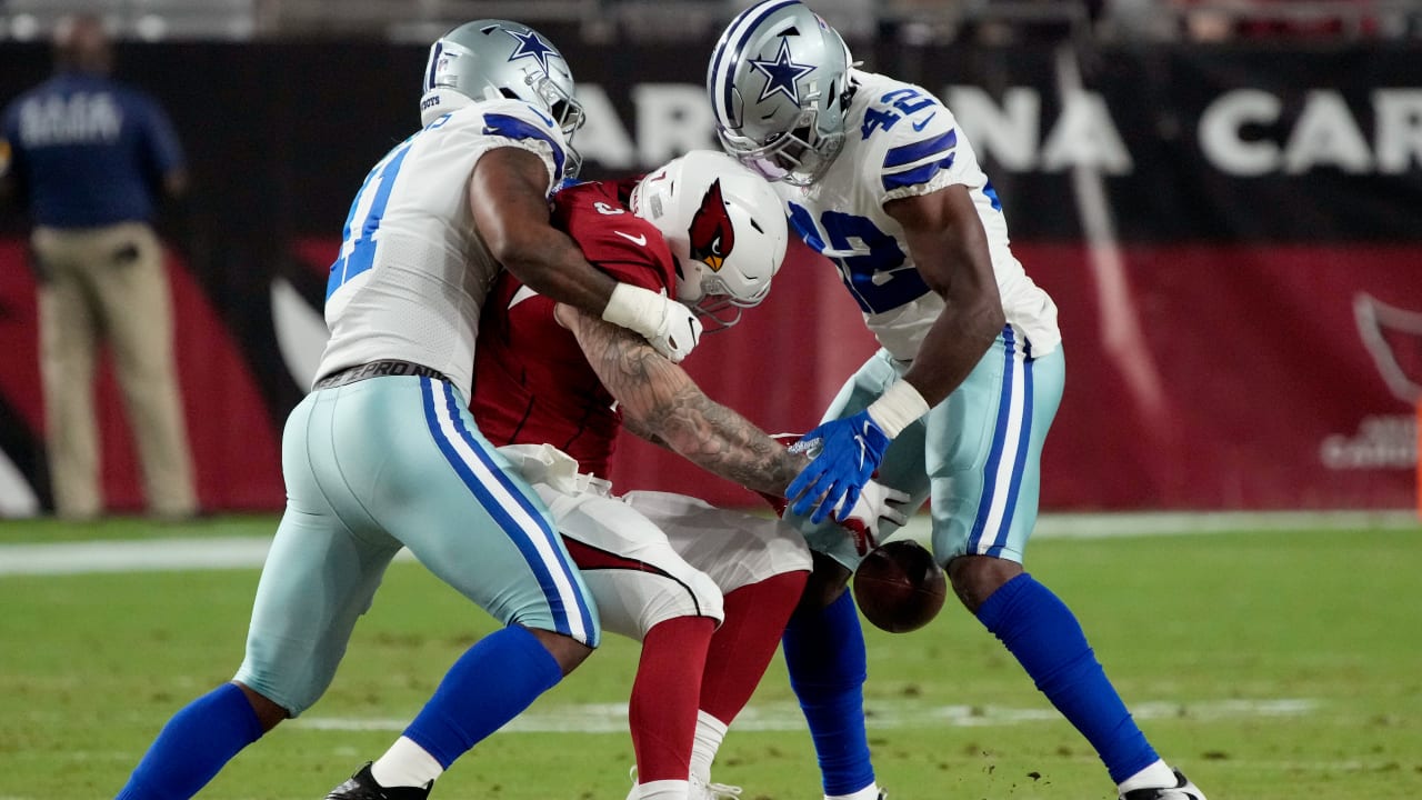 Dallas Cowboys linebacker Keanu Neal rips ball from Arizona Cardinals ...