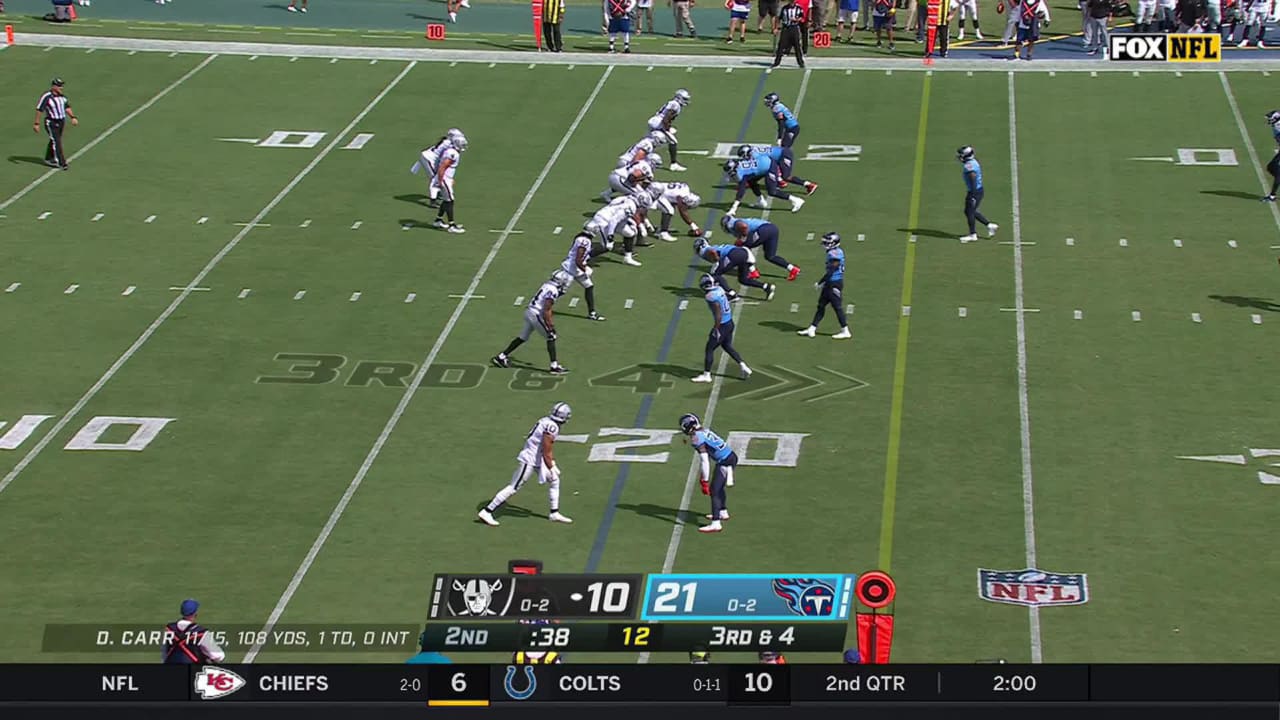 Tennessee Titans linebacker Rashad Weaver gets to Derek Carr for big ...