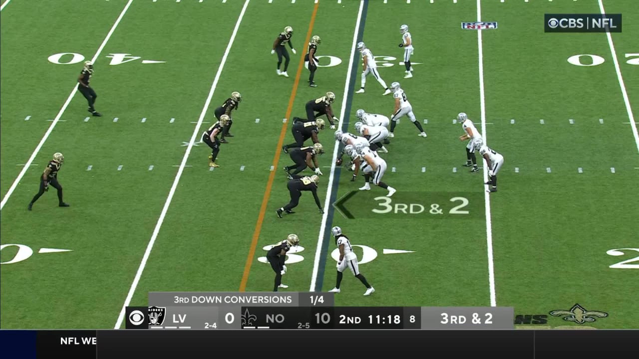 New Orleans Saints safety Tyrann Mathieu lays out for diving INT of ...