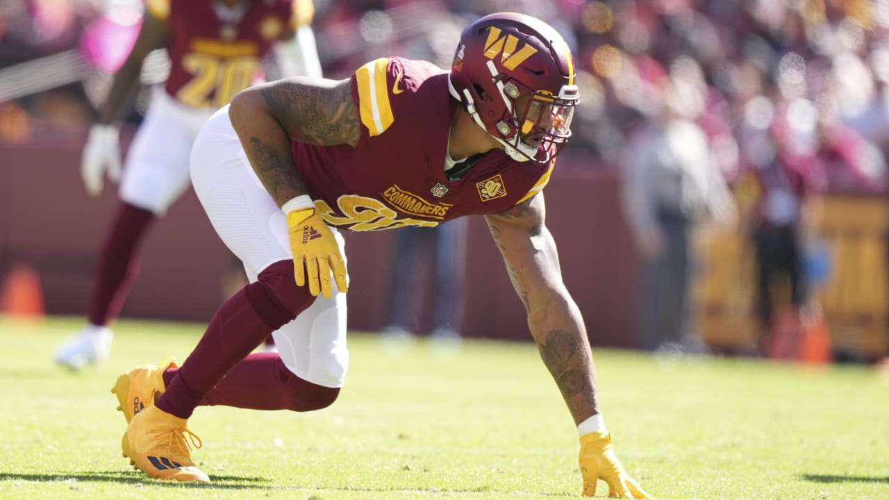 Washington Commanders defensive end Montez Sweat bull rushes way to sack