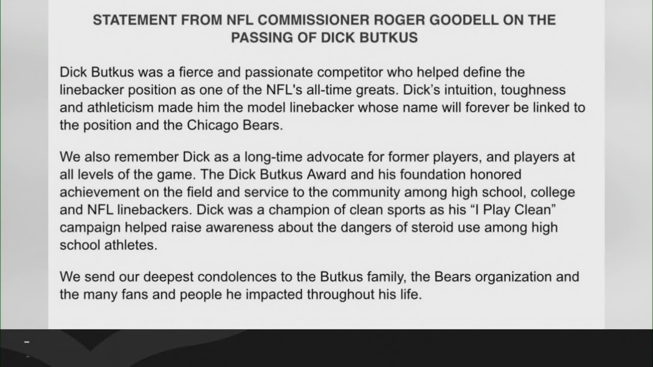 NFL Commissioner Roger Goodell releases statement following legendary ...