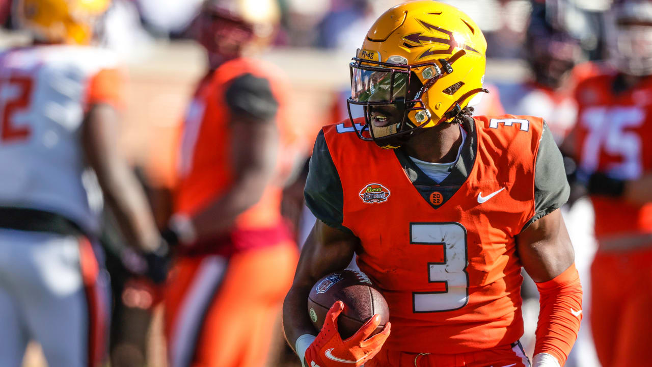 Arizona State Sun Devils running back Rachaad White goes airborne on 18 ...