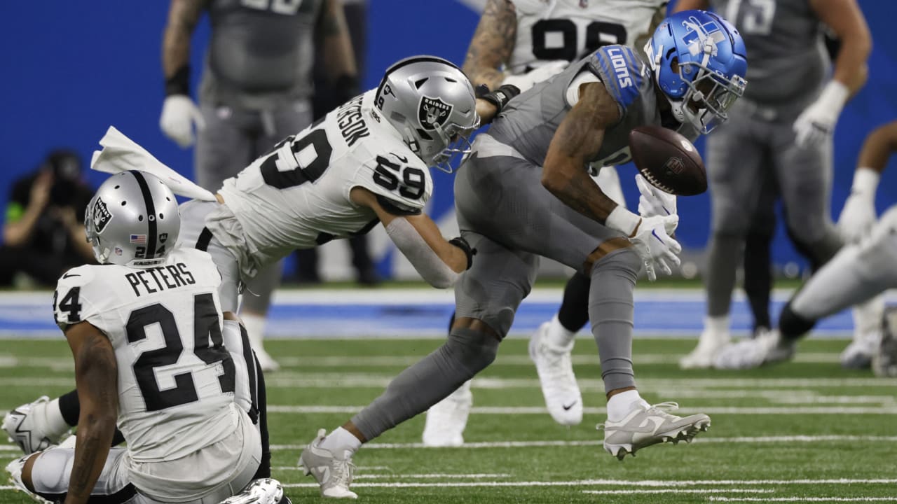 Las Vegas Raiders tag-team Detroit Lions wide receiver Josh Reynolds ...