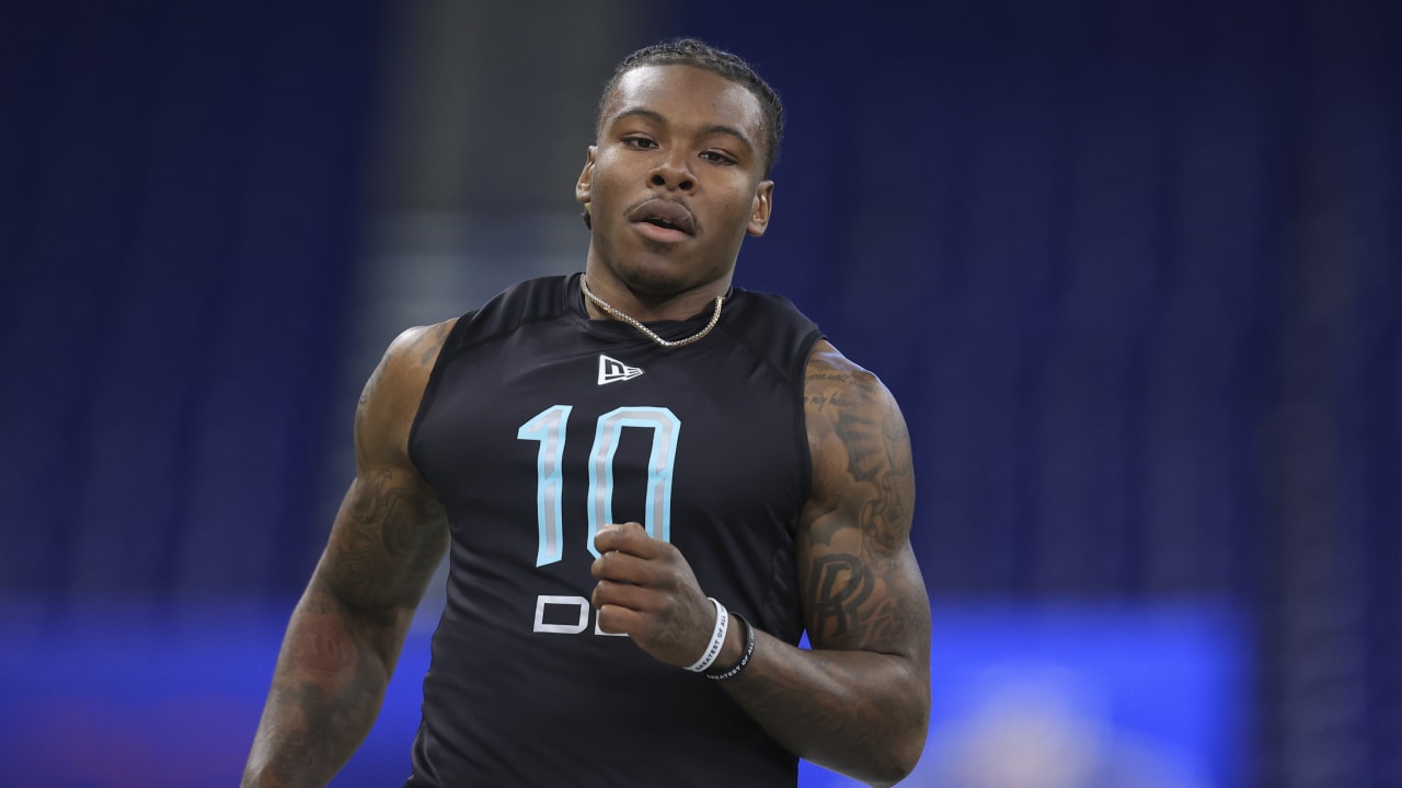 Cornerback MJ Emerson runs an official 4.53-second 40-yard dash at the ...
